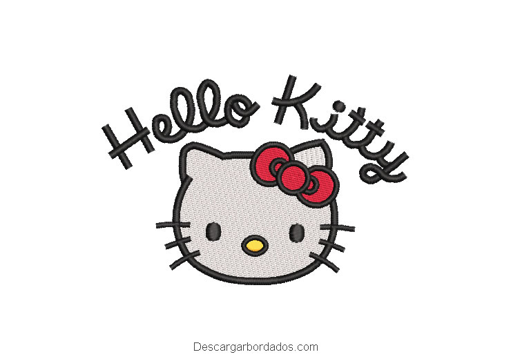 Diseño bordado hello Kitty con letra - Descargar Diseños de Bordados