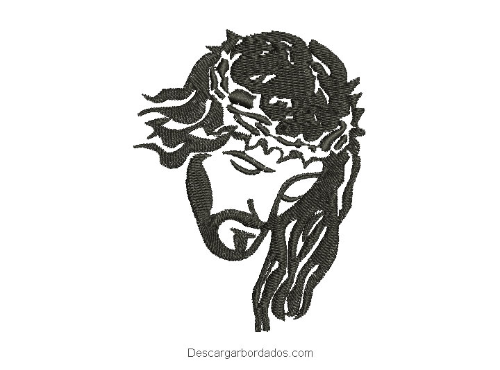 Diseño bordado rostro de Jesús para bordar - Descargar Diseños de Bordados